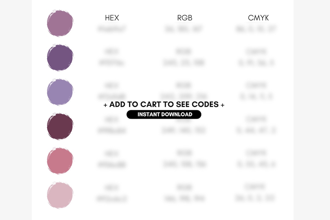 Hydrangea Color Palette, Purple Shades, Lavender, Dusty Rose, Branding ...