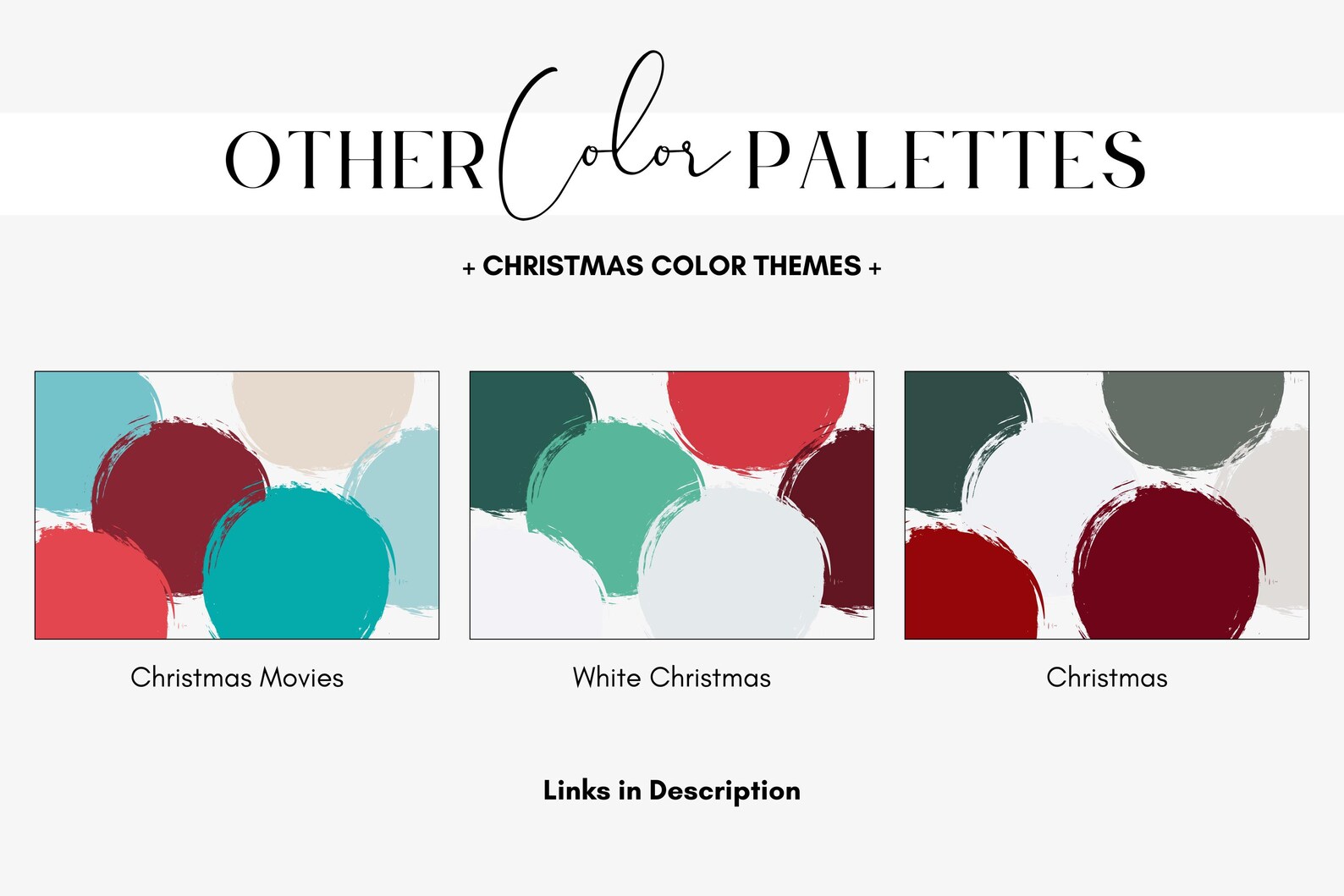 White Christmas Color Palette, Red, Green, Ice Blue, Small Business ...