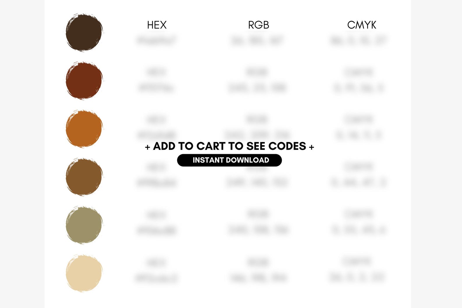 Spiced Cider Color Palette, Cozy Fall Branding, Dark Brown, Burnt ...
