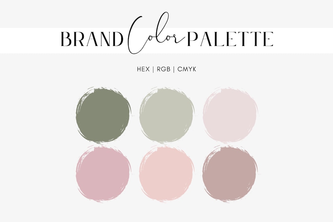 Blush Pink Sage Green Color Palette, Aesthetic Earthy Tones for ...