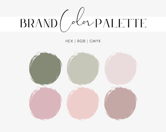 Sage Green Color Palette, Natural Color Theme, Soft Pink, Blush Rose ...