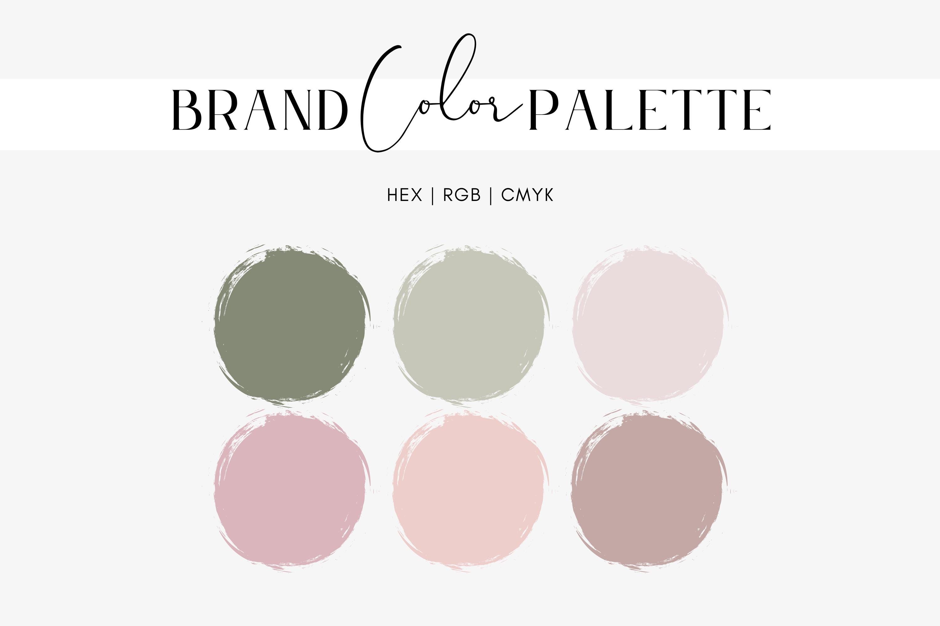 Blush Pink Sage Green Color Palette, Aesthetic Earthy Tones for ...