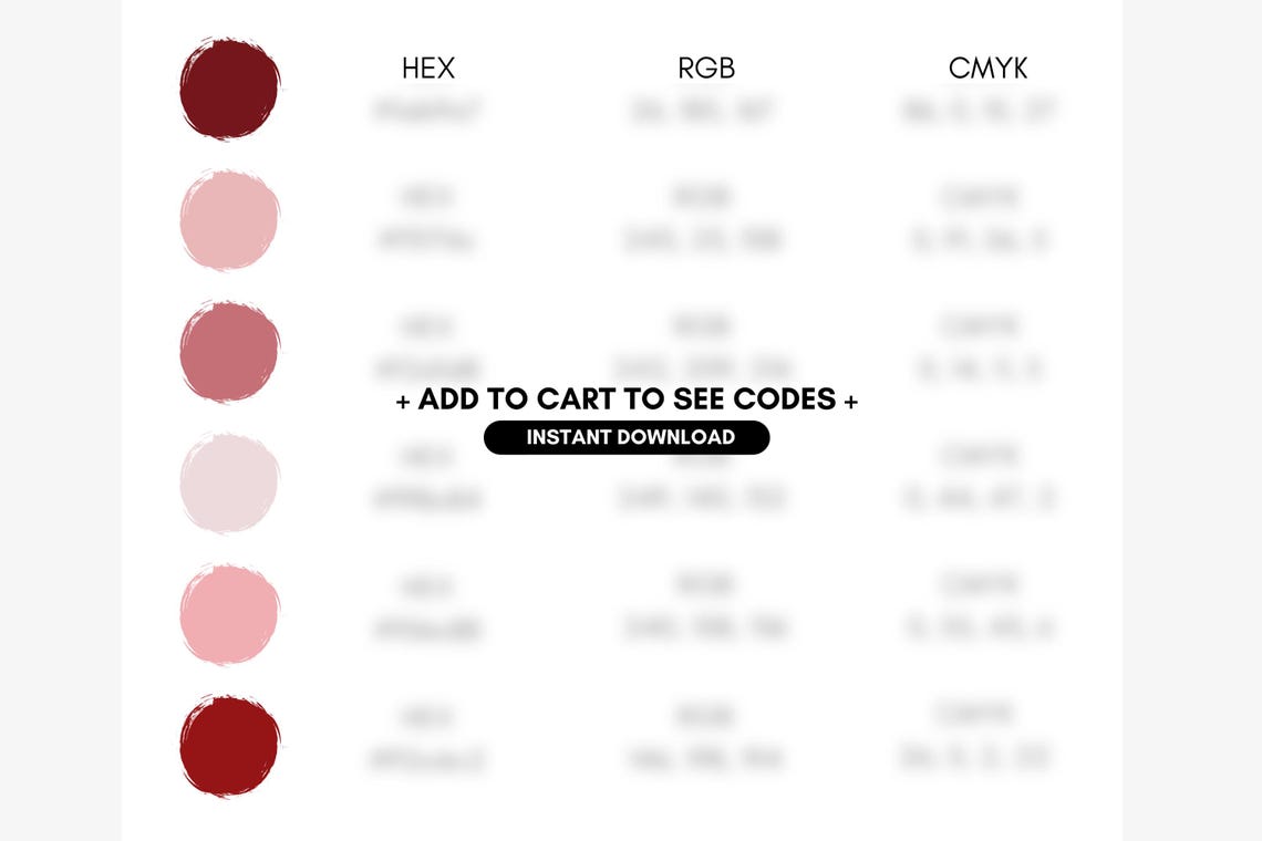 Soft Blush Pink, Dusty Rose, Rich Red Shades, Color Palette, Love ...