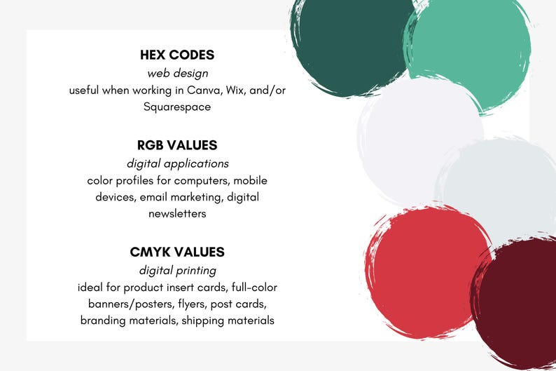 White Christmas Color Palette, Red, Green, Ice Blue, Small Business ...