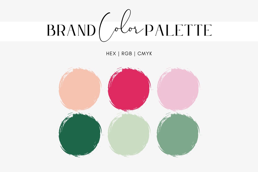 Vibrant Peach, Bright Pink, Green Color Palette for Branding, Hex Codes ...