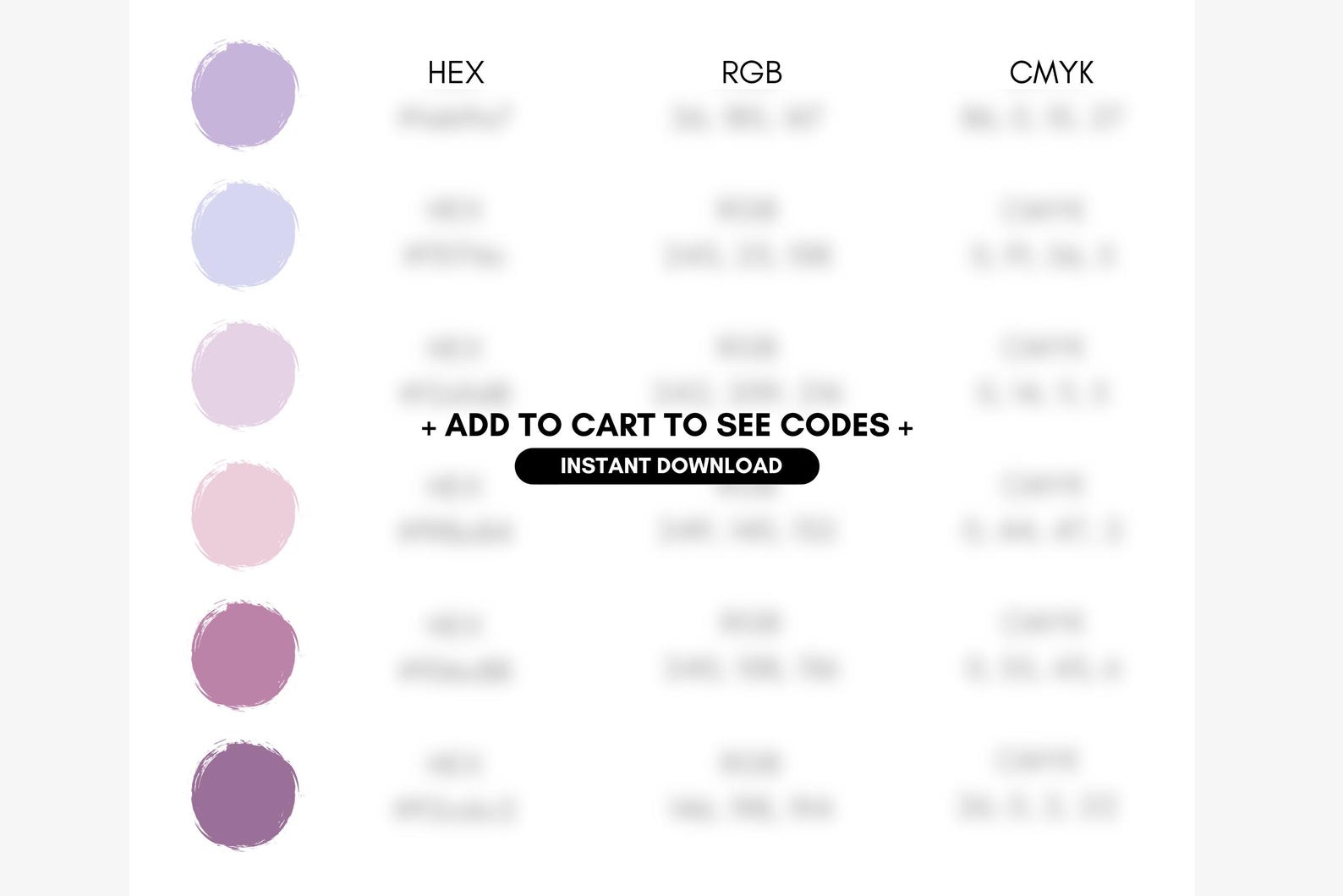 Lilac Color Palette for Branding, Soft Spring Brand Colors, Pale ...