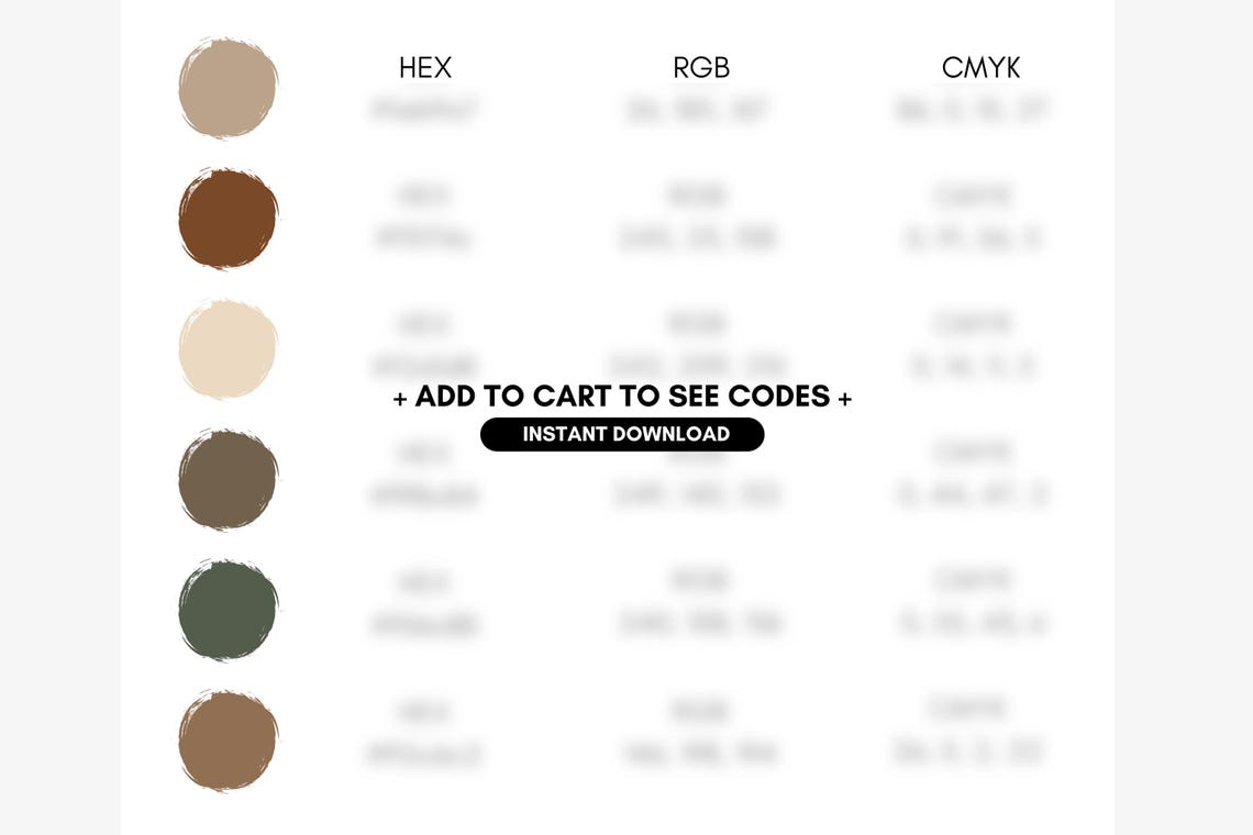 Woodland Branding Color Palette, Earthy Brand Color Scheme, Taupe ...