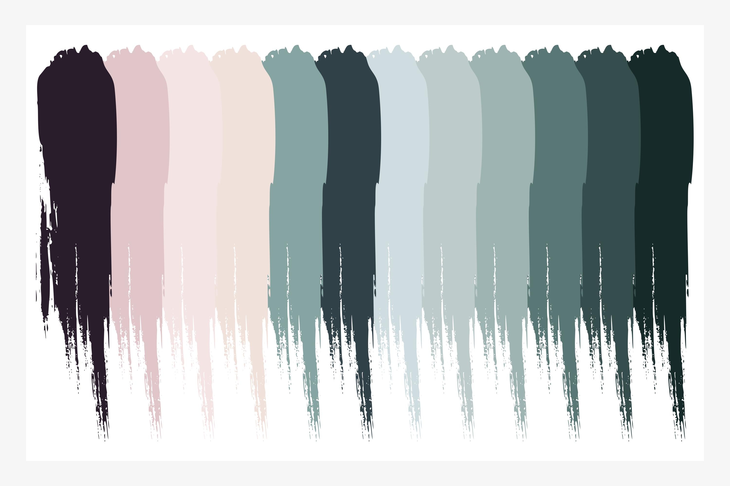 Winter Theme Color Palette Bundle for Branding, Blush Pink, Dark Purple, Sage Green, Soft Peach ...