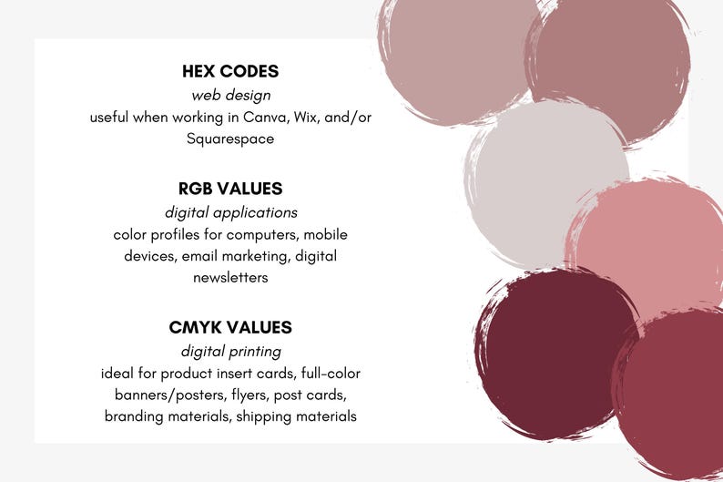 Elegant Pink Champagne, Ash Rose, Rich Burgundy Color Palette, Brand ...