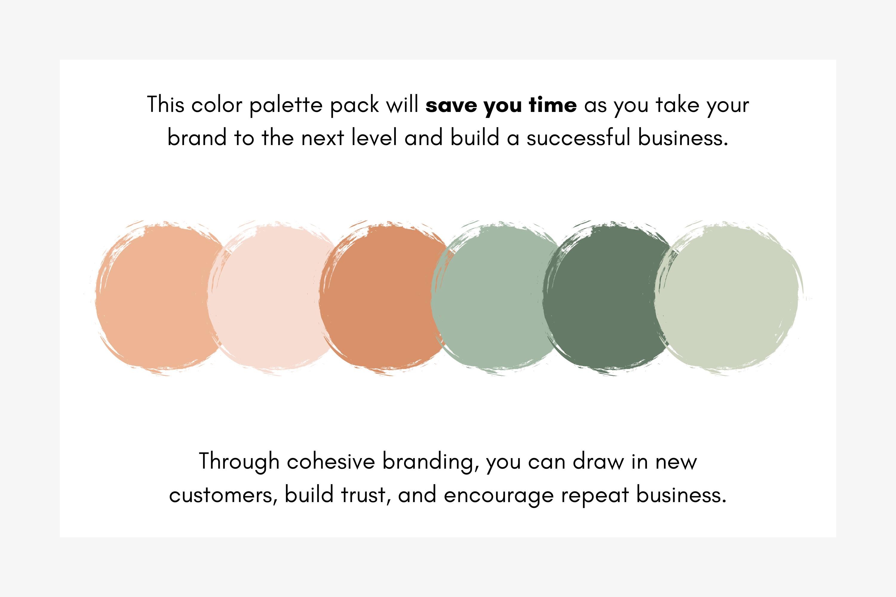 Peach, Orange, Sage Green, Mint Color Palette, Boho Color Theme ...