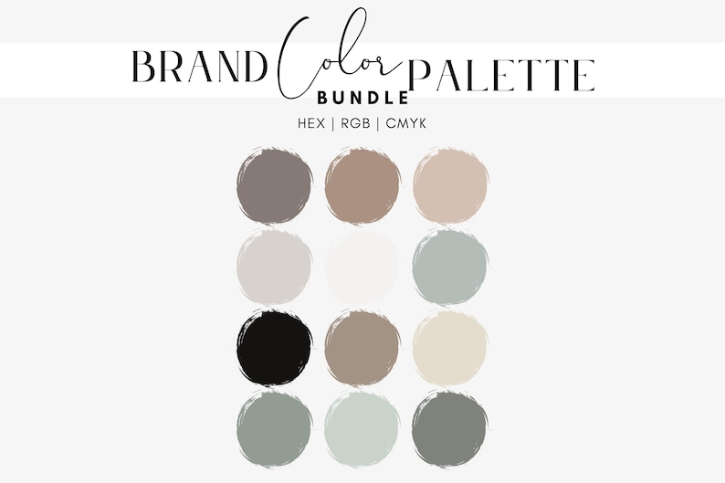 Neutral Earthy Boho Brand Color Palette Bundle, Soft Natural Branding ...