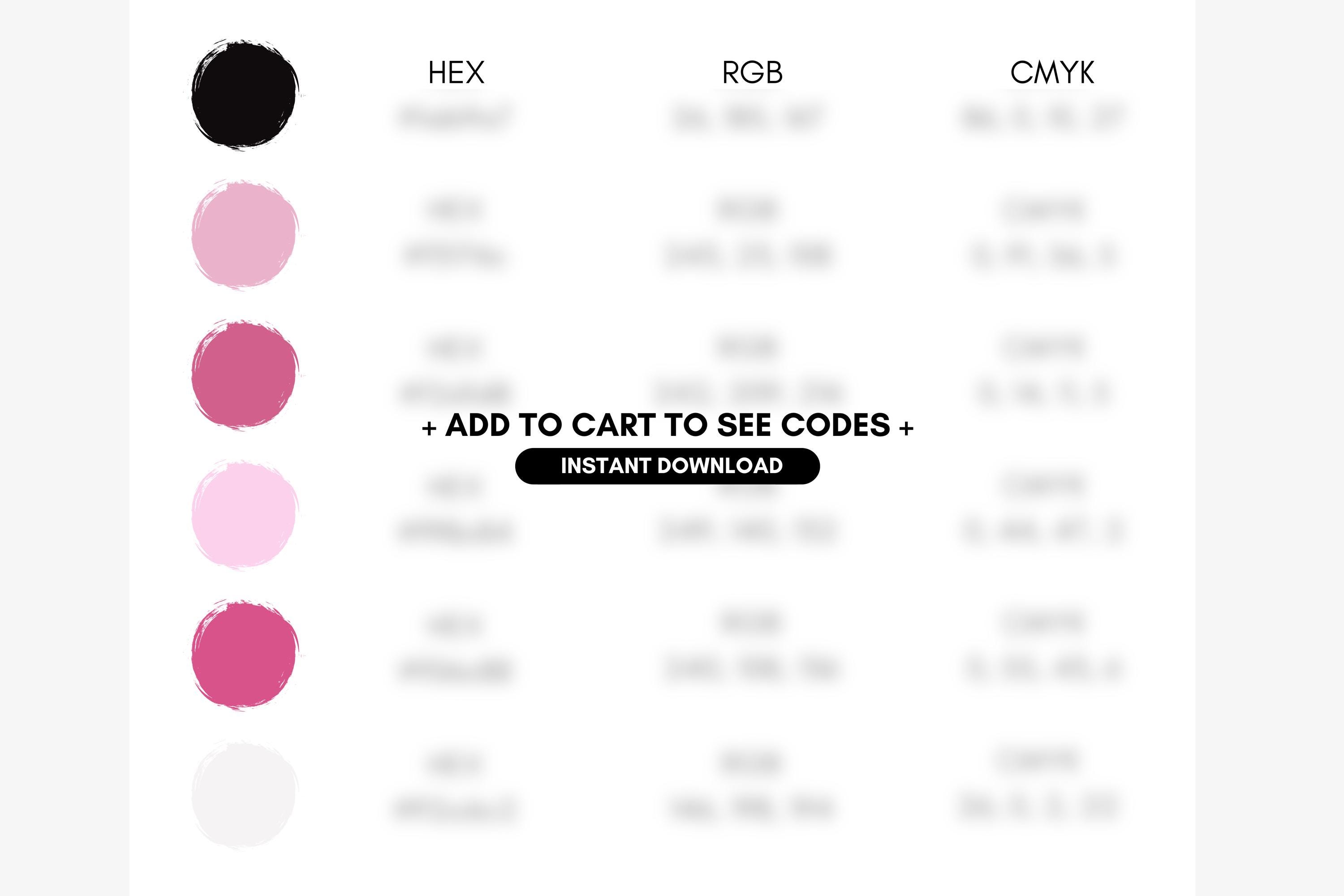 Black and Pink Shades Color Palette, Bubble Gum, Muted Pink, Classic ...