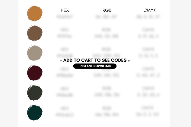 Moody Fall Color Palette for Branding Design, Autumn Brand Colors for ...