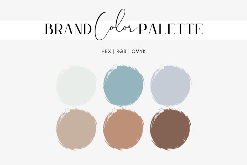 Blue and Brown Shades Color Palette, Neutral Earth Tone Brand Colors ...