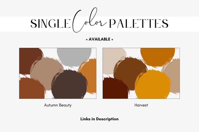 Fall Color Palette Bundle, Sand, Chocolate, Mocha, Coffee, Amber, Dark ...