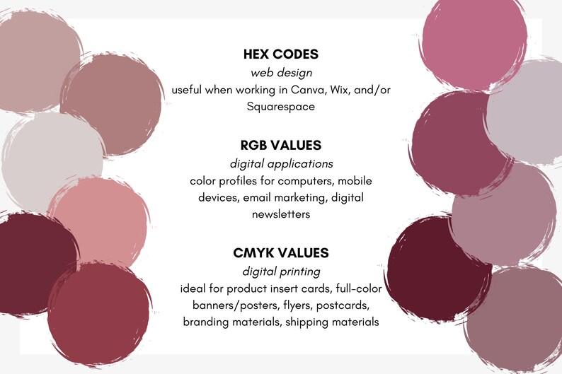 Romantic Color Palette Bundle, Rose Taupe, Cherry, Dark Pink, Gray ...