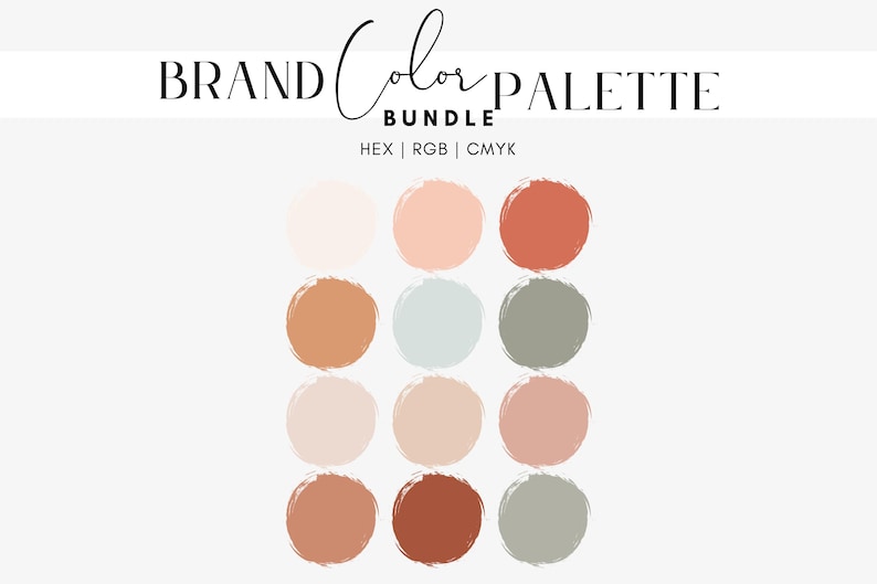 Boho Color Palette Bundle, Blush Pink, Peach, Coral, Sand, Mint, Sage ...