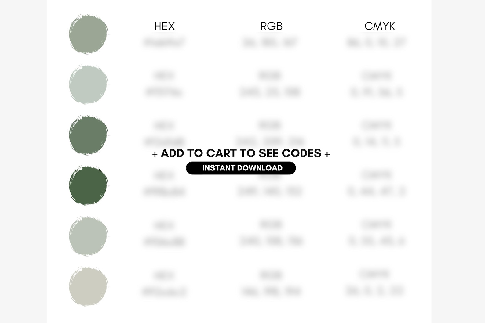 Soft and Dark Green Color Palette for Branding, Pastel Hex Codes, RGB ...