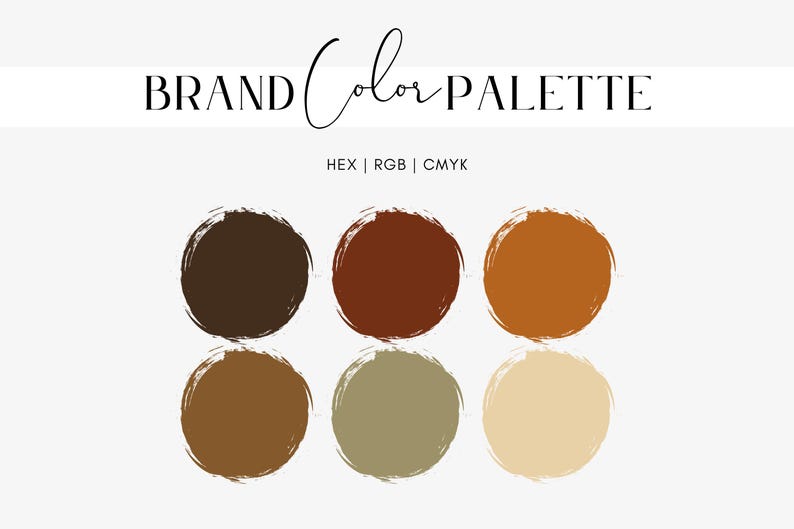 Spiced Cider Color Palette, Cozy Fall Branding, Dark Brown, Burnt ...