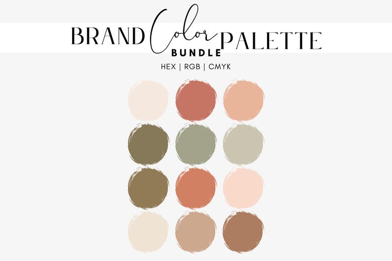 Soft Muted Autumn Color Palette Bundle, Terracotta, Peach, Moss Green ...