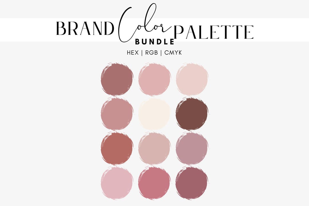 Pink Shades Brand Color Palette Bundle, Mauve Clay, Blush, Pink, Rose ...