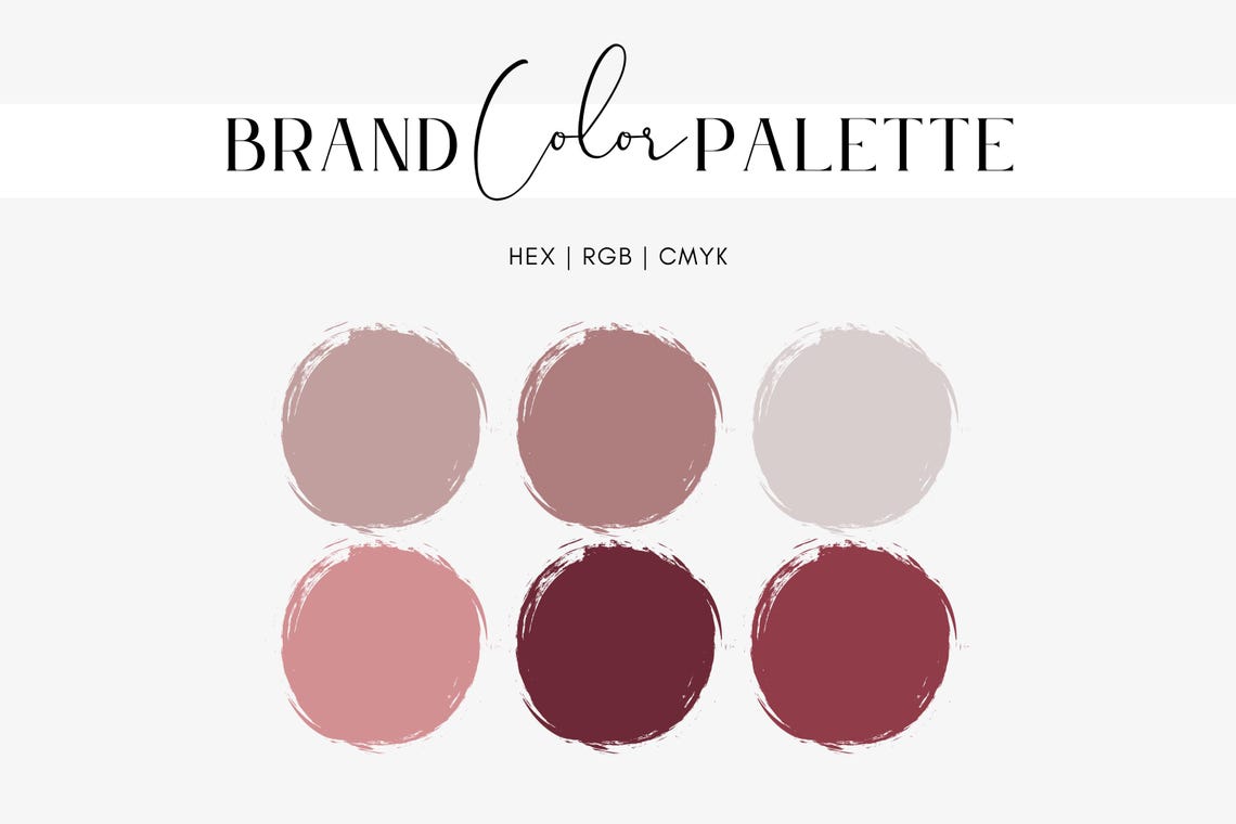 Elegant Pink Champagne, Ash Rose, Rich Burgundy Color Palette, Brand ...
