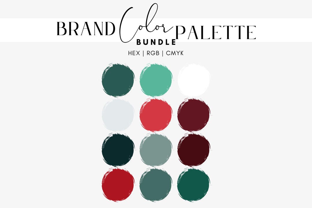 Christmas Color Palette Bundle, Seasonal Branding, Holiday Colors for ...