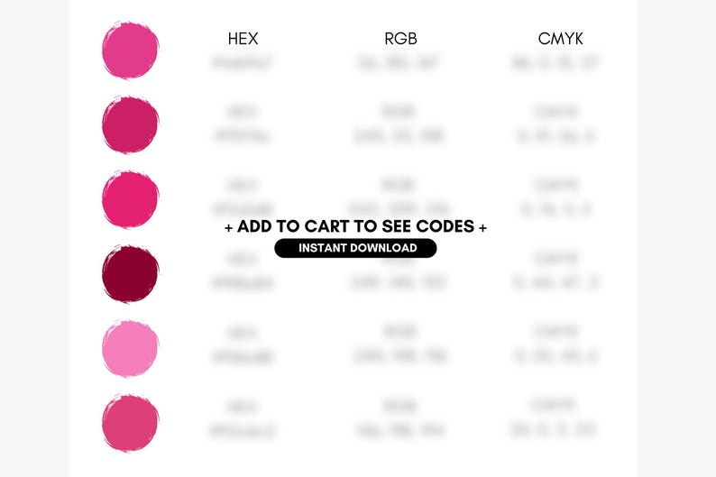 Fuchsia Color Palette, Vibrant Pink Shades for Small Business Branding ...