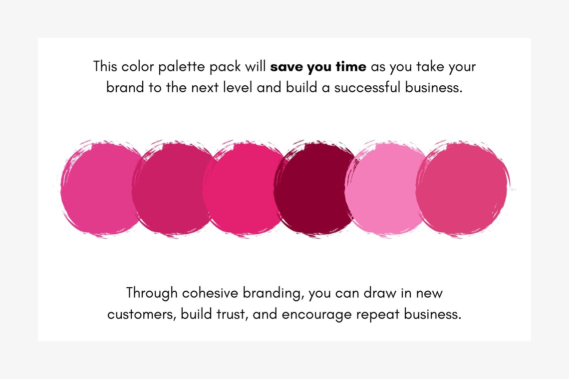 Fuchsia Color Palette, Vibrant Pink Shades for Small Business Branding ...