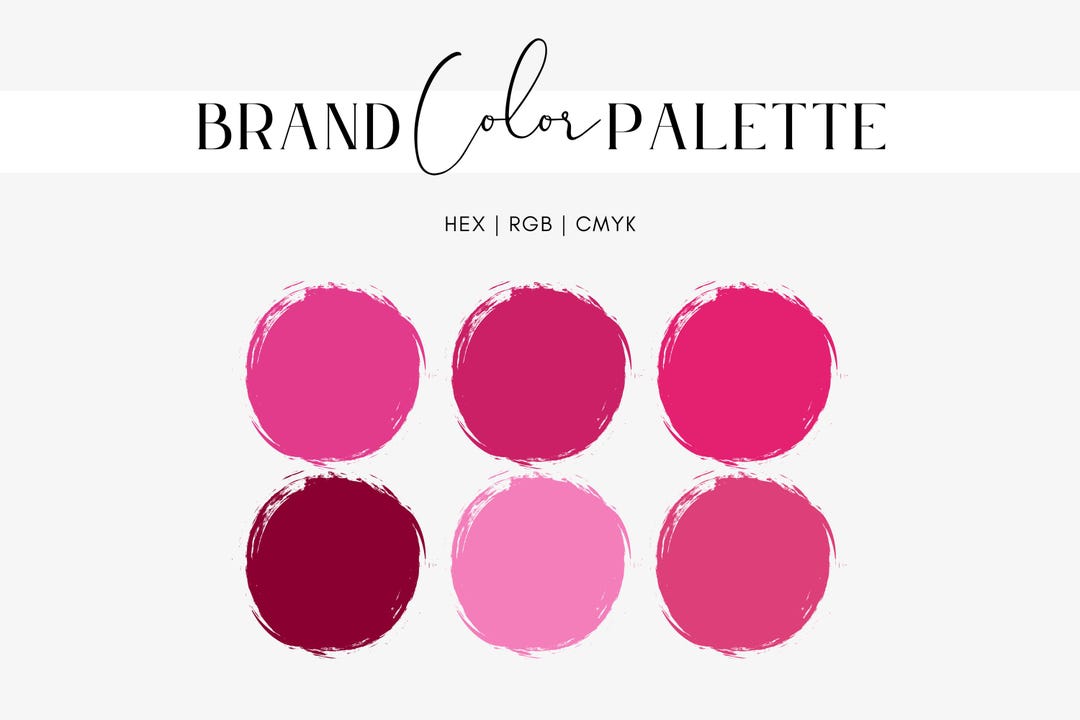 Fuchsia Color Palette, Vibrant Pink Shades for Small Business Branding ...