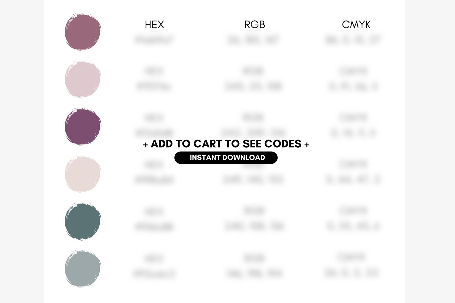 Muted Color Palette, Small Biz Branding, Dusty Plum, Rosy Beige, Dark ...