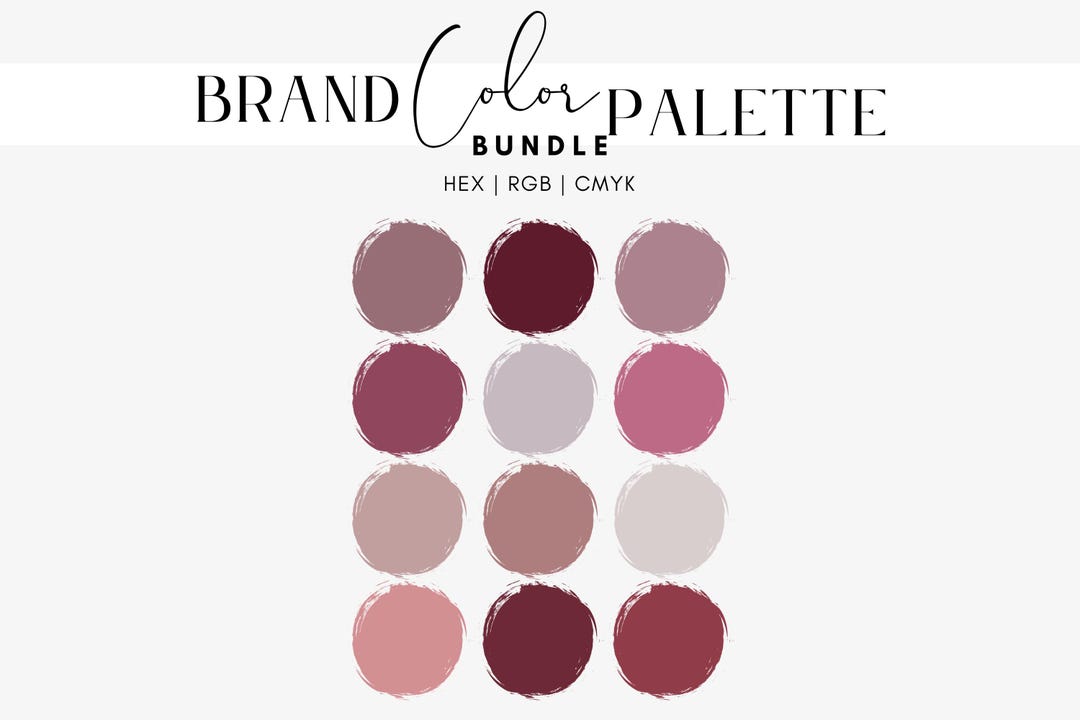 Romantic Color Palette Bundle, Rose Taupe, Cherry, Dark Pink, Gray ...