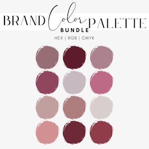 Romantic Color Palette Bundle, Rose Taupe, Cherry, Dark Pink, Gray ...