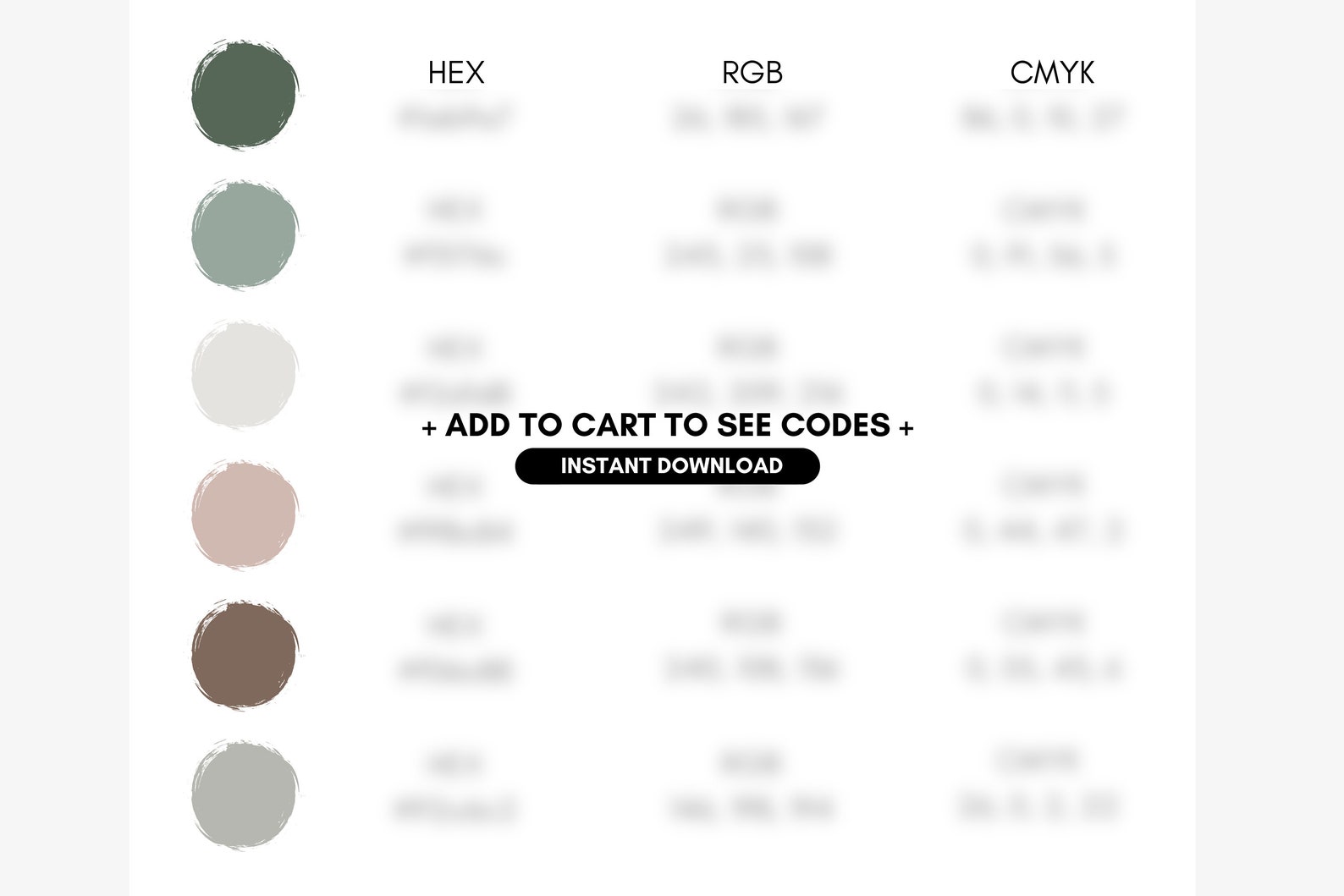 Eucalyptus Color Palette, Neutral Boho Branding for Website and Social ...