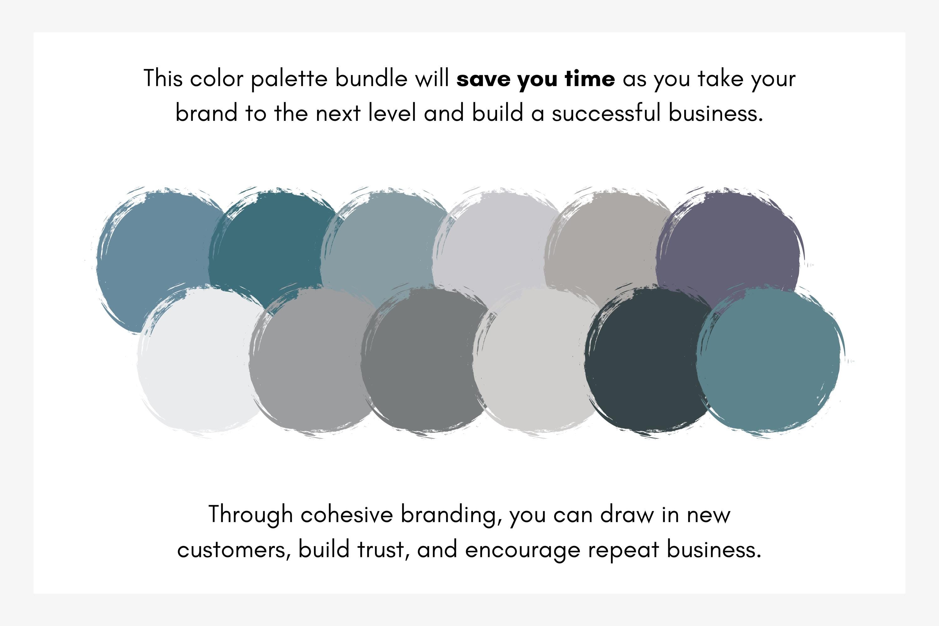 Modern Moody Color Palette Bundle, Digital Color Scheme, Branding ...