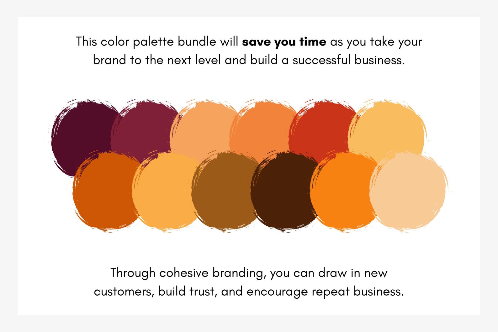 Bright Bold Autumn Color Palette Bundle, Digital Brand Colors for ...