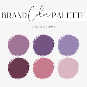 Hydrangea Color Palette, Purple Shades, Lavender, Dusty Rose, Branding ...