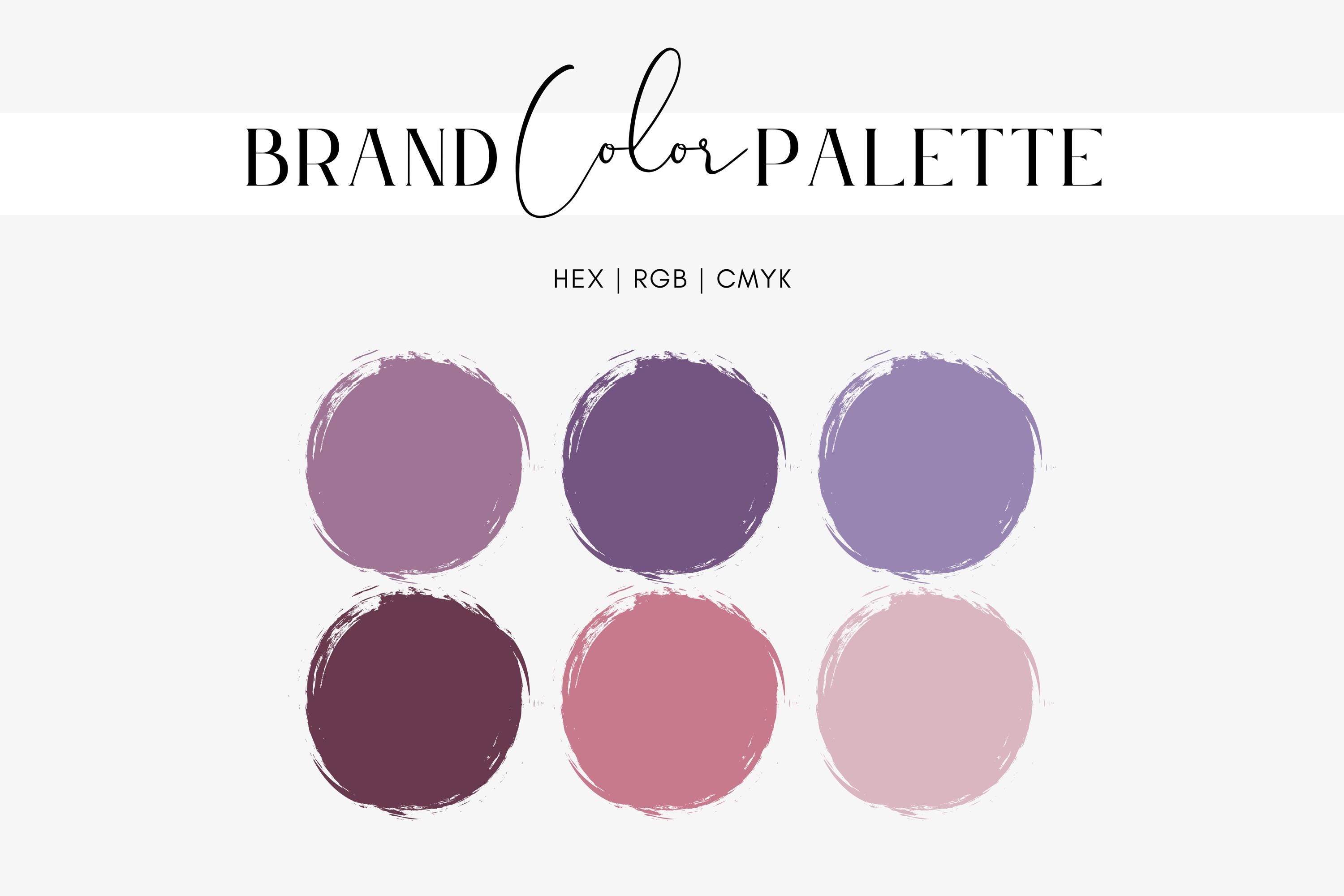 Hydrangea Color Palette, Purple Shades, Lavender, Dusty Rose, Branding ...