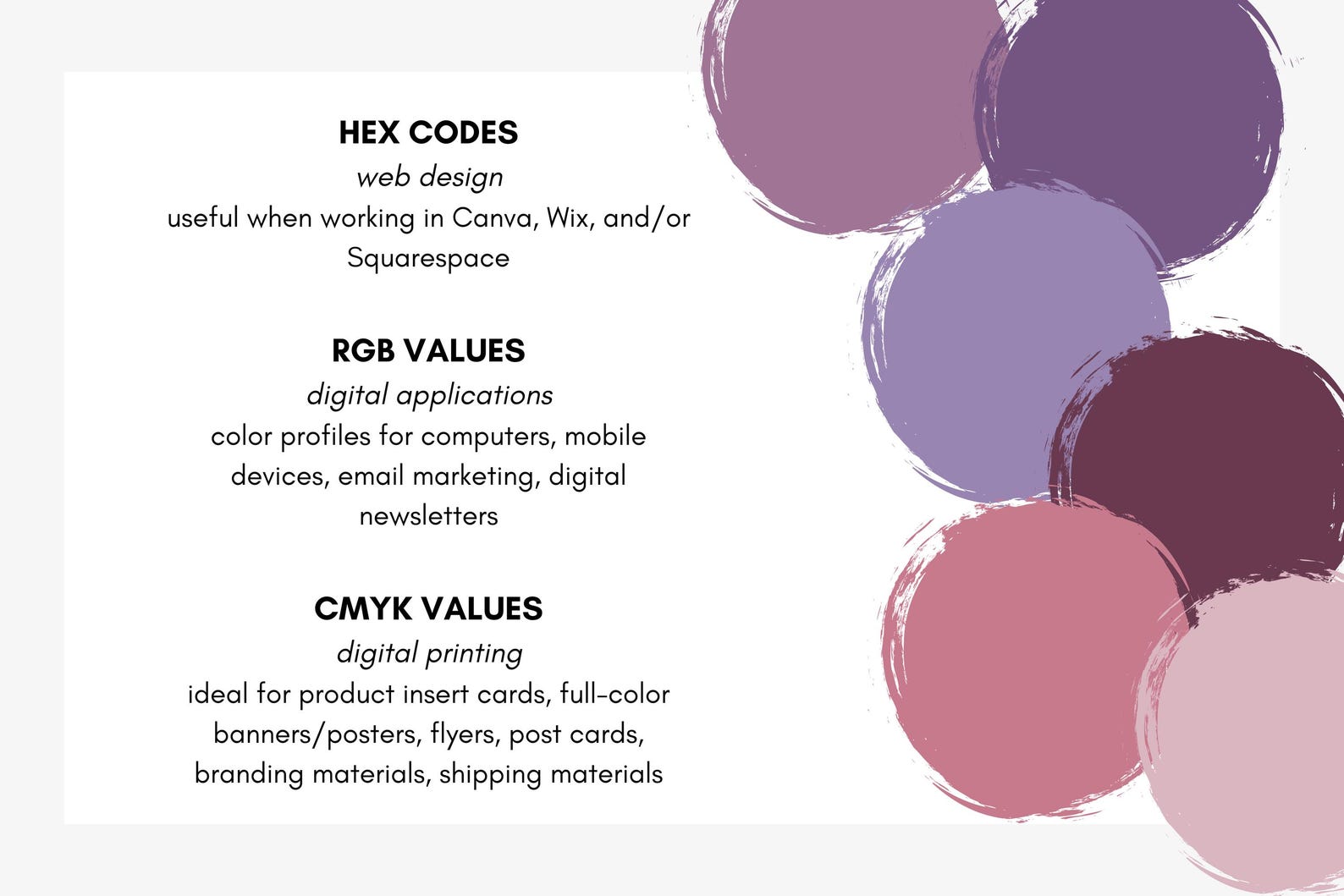 Hydrangea Color Palette, Purple Shades, Lavender, Dusty Rose, Branding ...