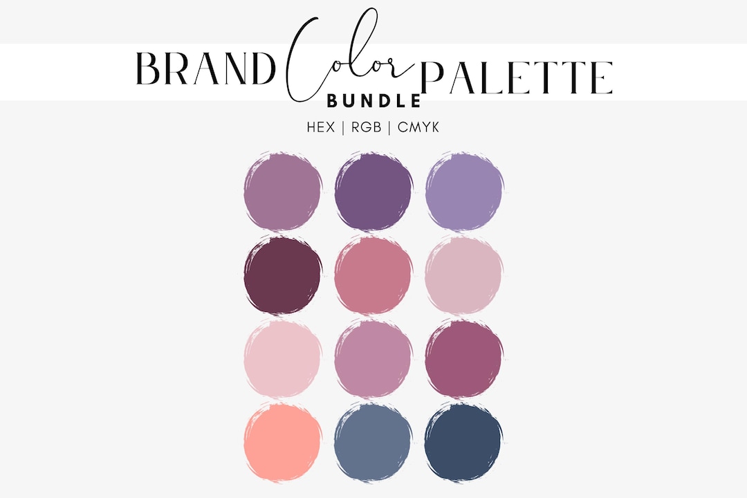 Moody Hydrangea Brand Color Palette, Purple, Lavender, Dusty Rose ...