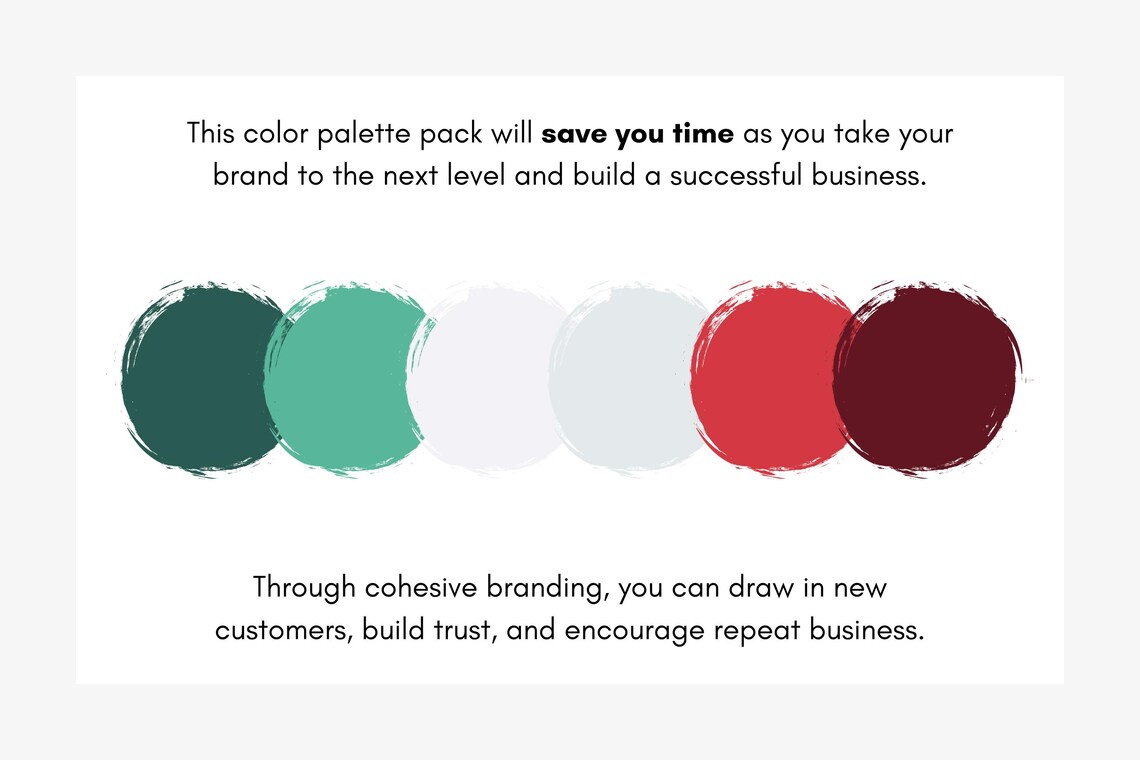 White Christmas Color Palette, Red, Green, Ice Blue, Small Business ...