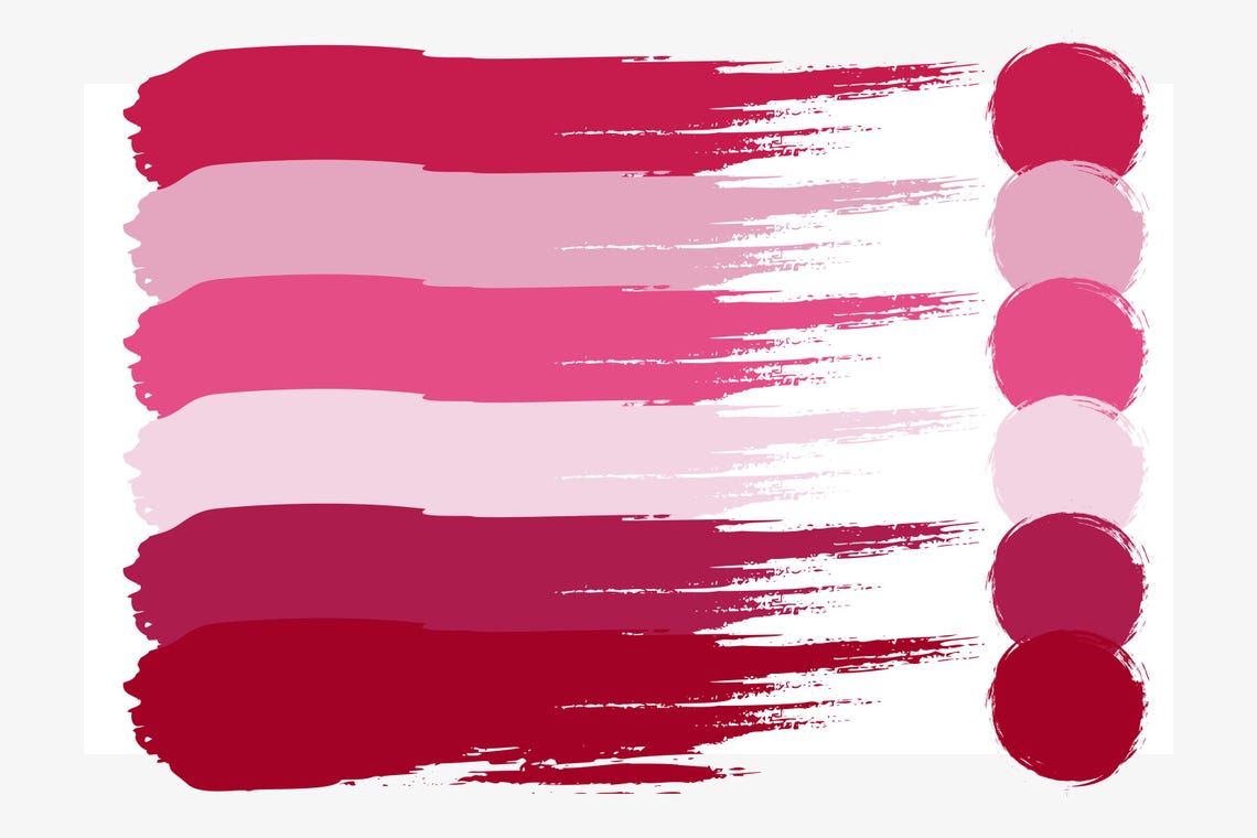 Bright Rich Pink Shades, Color Palette, Soft Pale Pink Brand Colors ...