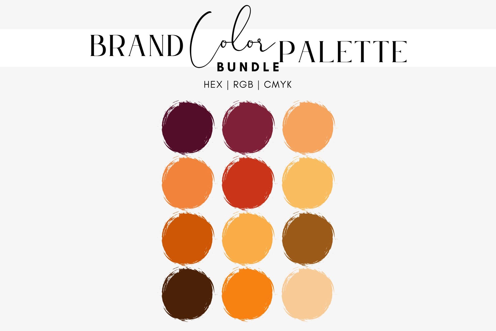 Bright Bold Autumn Color Palette Bundle, Digital Brand Colors for ...
