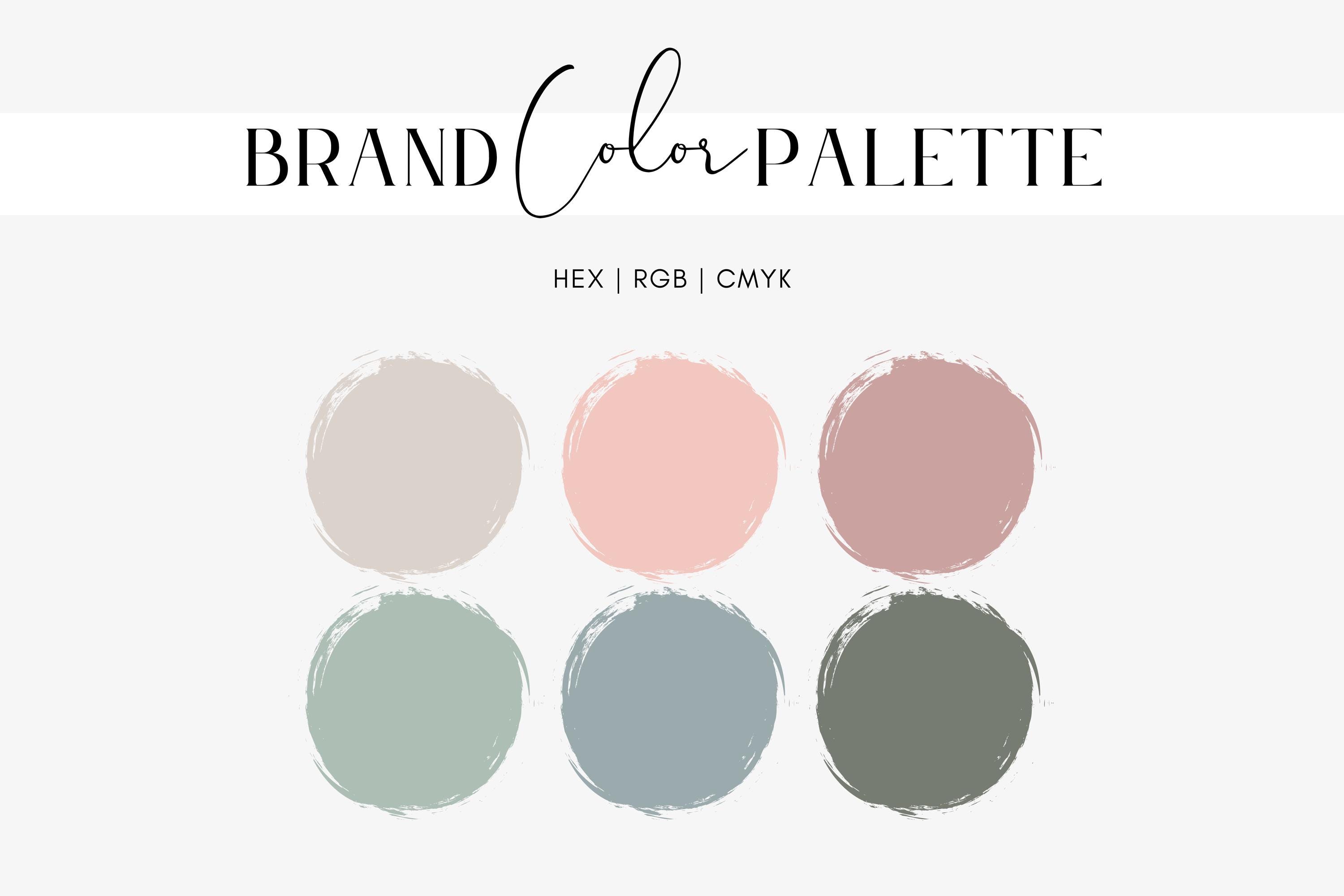Dusty Pink, Charcoal Blue, Green, Pastel Color Palette for Branding ...