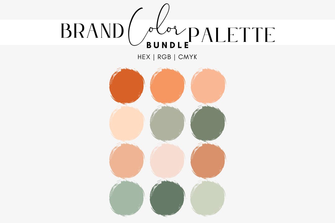 Warm Earth Tones Color Palette Bundle, Small Business Branding, Burnt ...