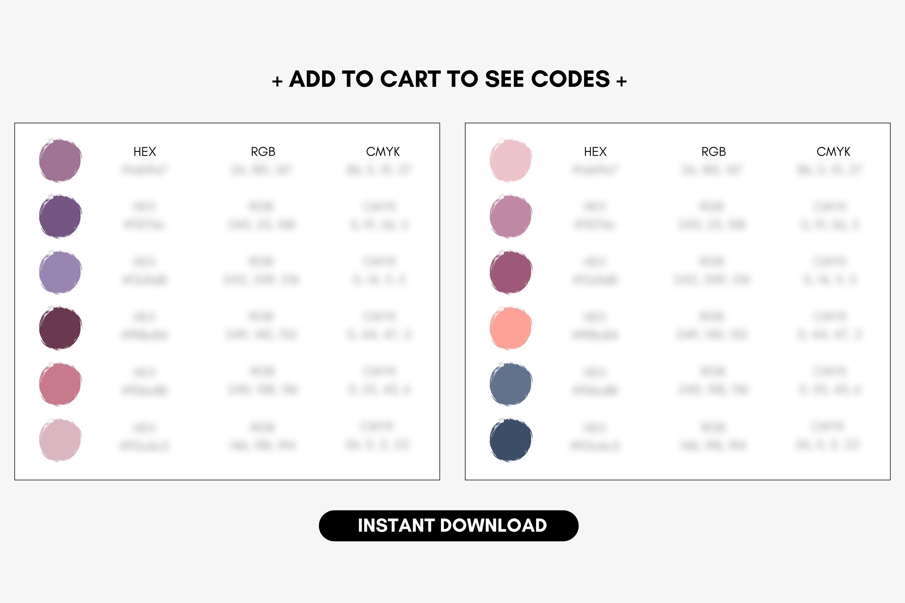 Moody Hydrangea Brand Color Palette, Purple, Lavender, Dusty Rose ...