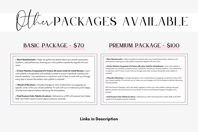 Custom Color Palette, Standard Package, Branding for Small Businesses ...