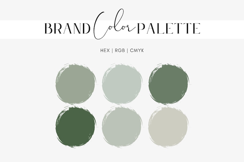 Soft and Dark Green Color Palette for Branding, Pastel Hex Codes, RGB ...
