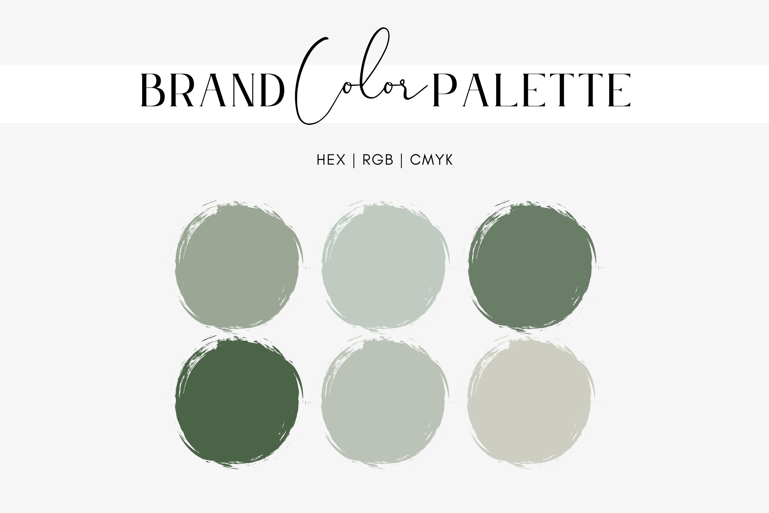 Soft and Dark Green Color Palette for Branding, Pastel Hex Codes, RGB ...