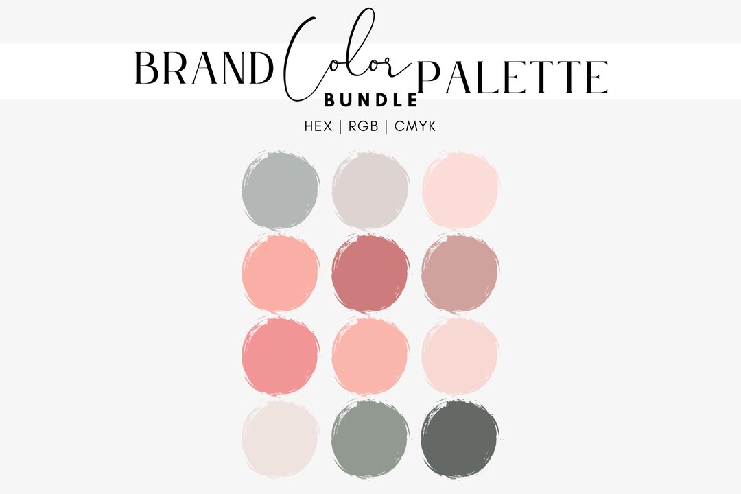 Natural Earth Tones Color Palette, Sage Green, Gray, Blush Pink, Soft ...